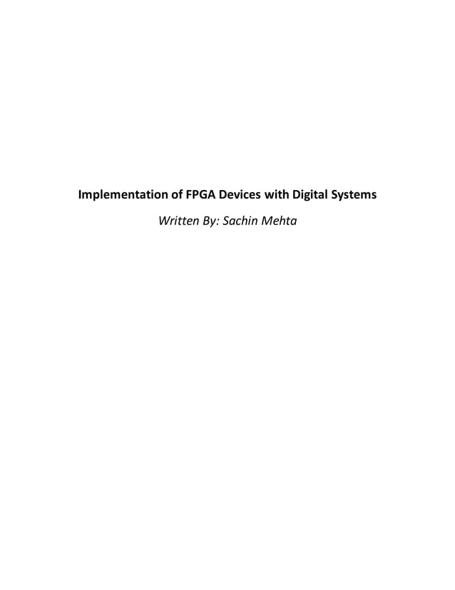 FPGA Implementation with Digital Devices | PDF FPGA Implementation with Digital Devices | PDF