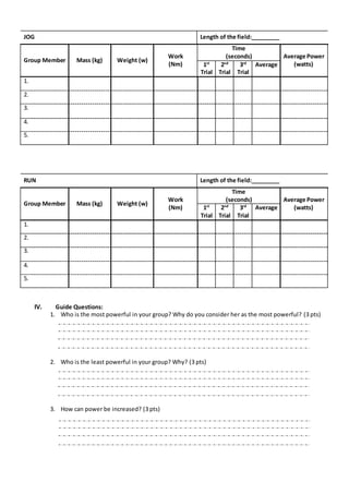 Laboratory activity i've got the power | PDF