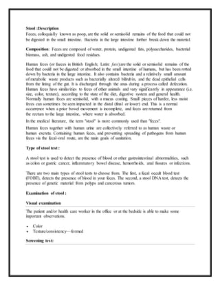 Laboratory and diagnostic examination(urine analysis) | DOCX