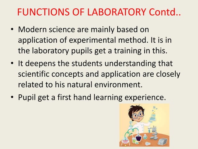 Laboratory and its functions | PPTX | Chemistry | Science