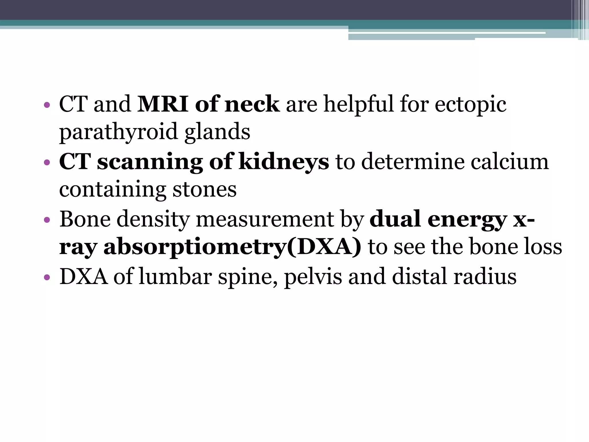 laboratory and radiological findings in hyperparathyroidism | PPTX