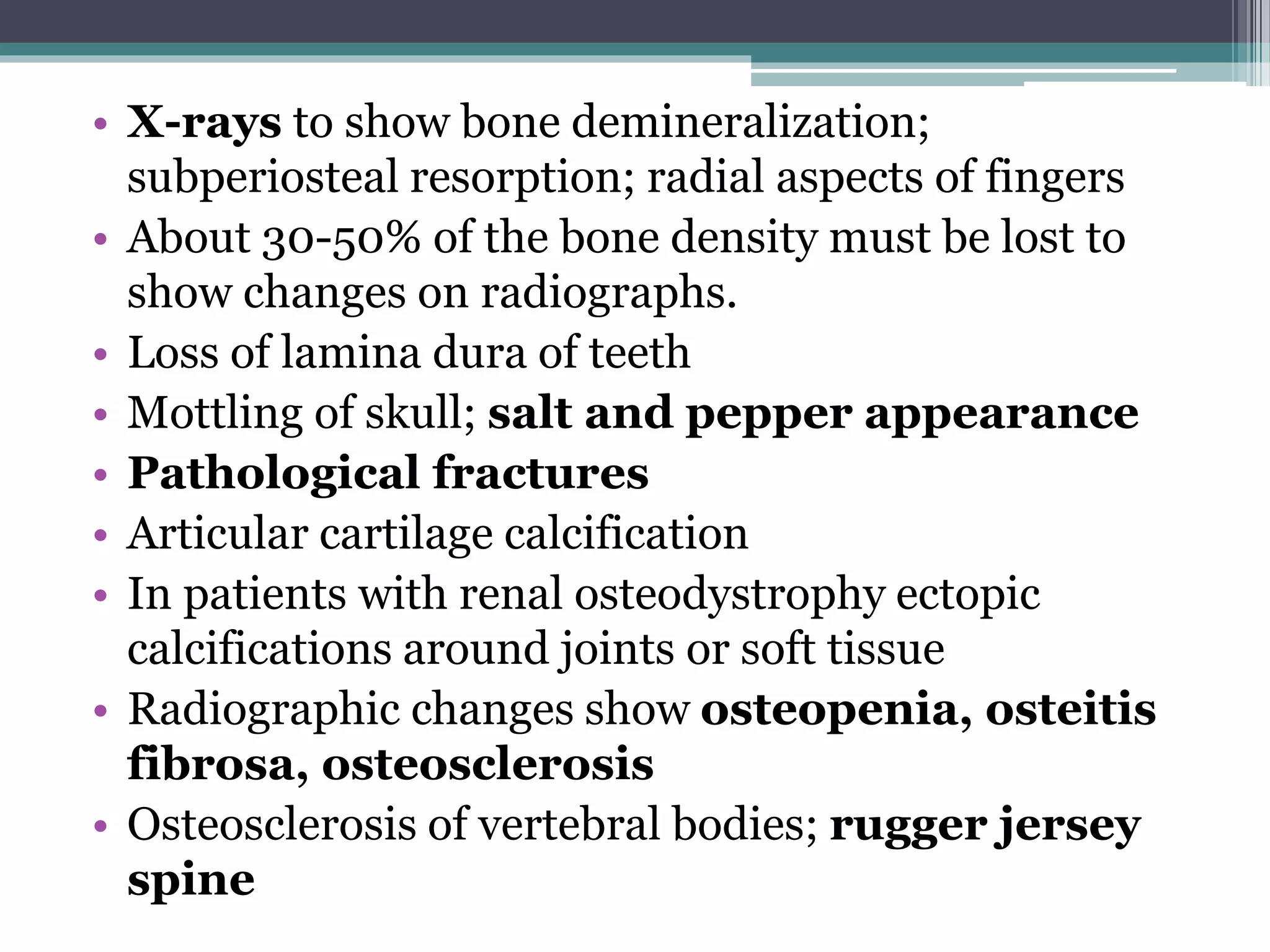 laboratory and radiological findings in hyperparathyroidism | PPTX