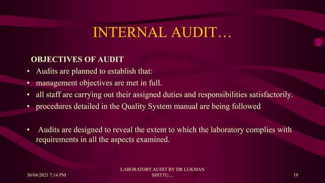 Laboratory audit ls | PDF