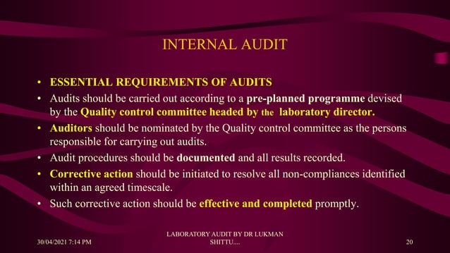 Laboratory audit ls | PDF