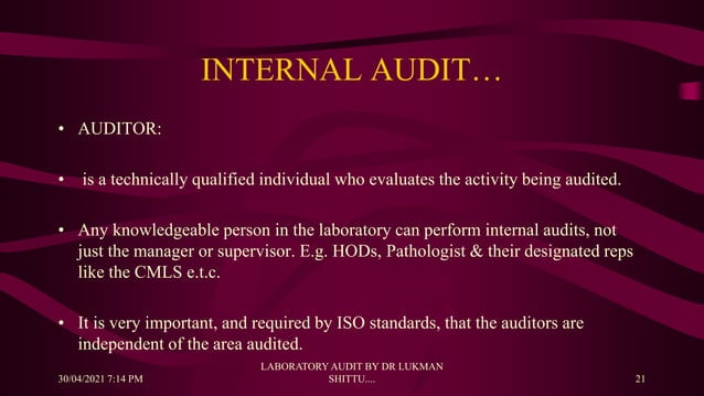 Laboratory audit ls | PDF