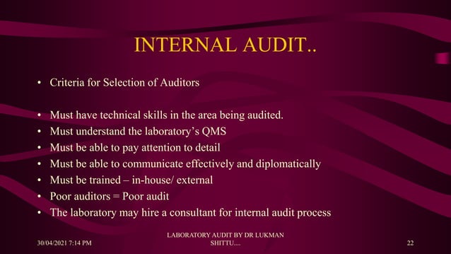 Laboratory audit ls | PDF