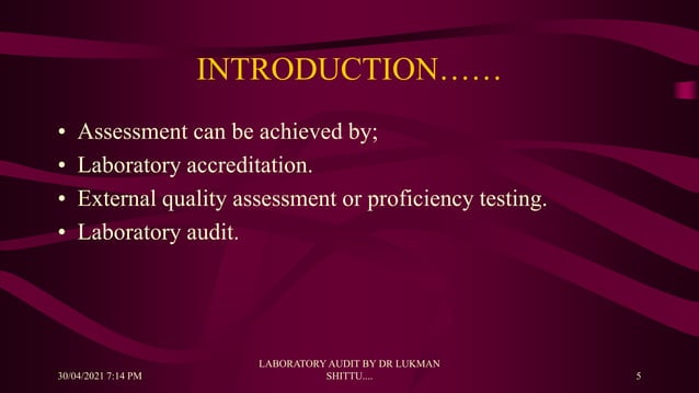 Laboratory audit ls | PDF