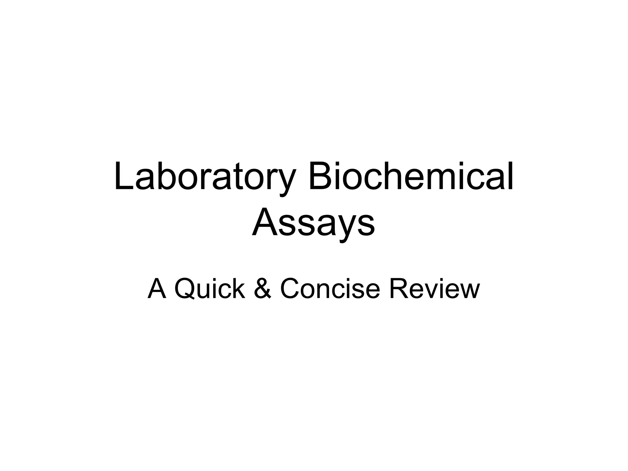 Laboratory Biochemical Assays Mcb1010 L | PPT