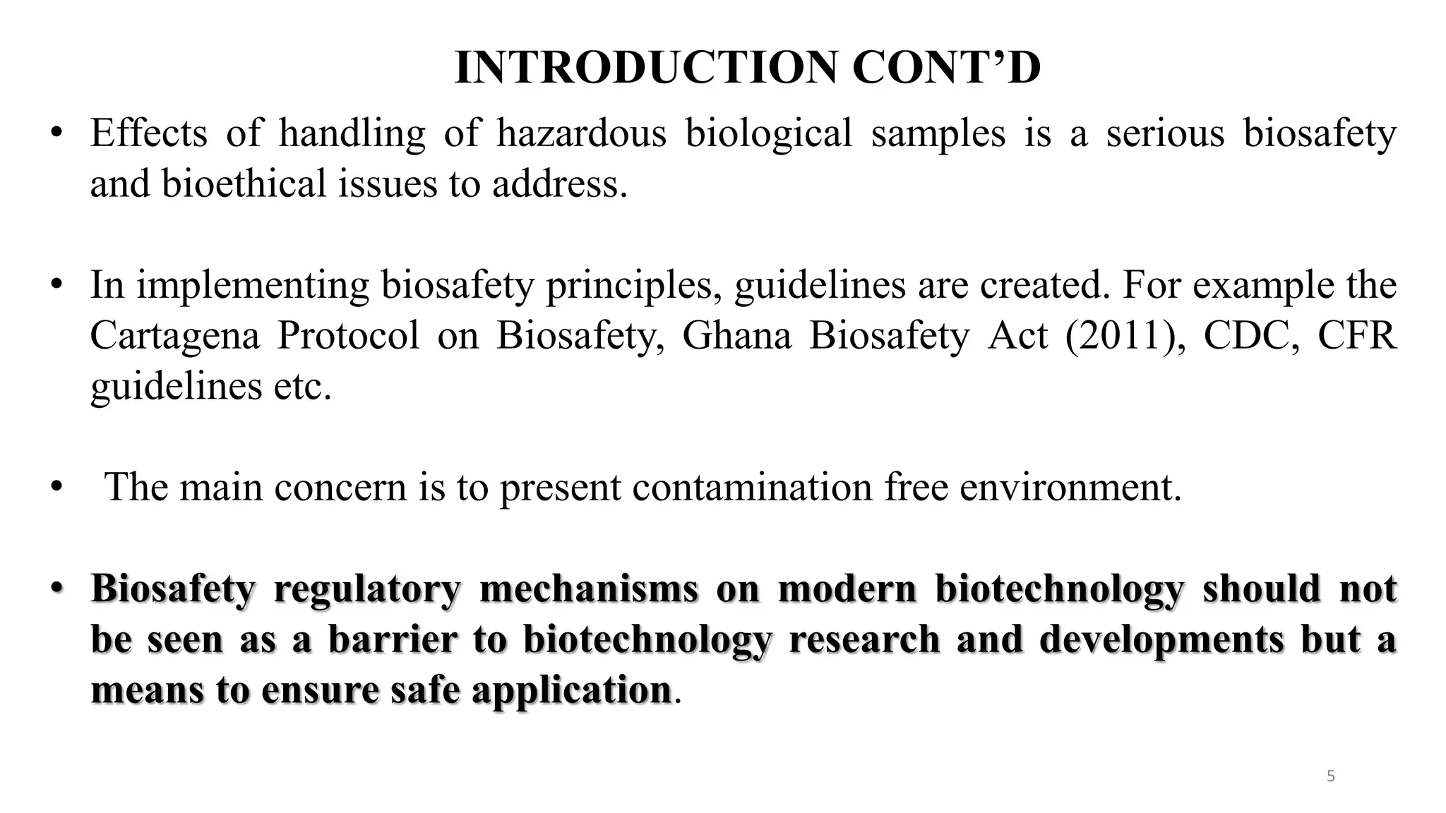 Laboratory biosafety levels and transfer of biological samples | PPTX