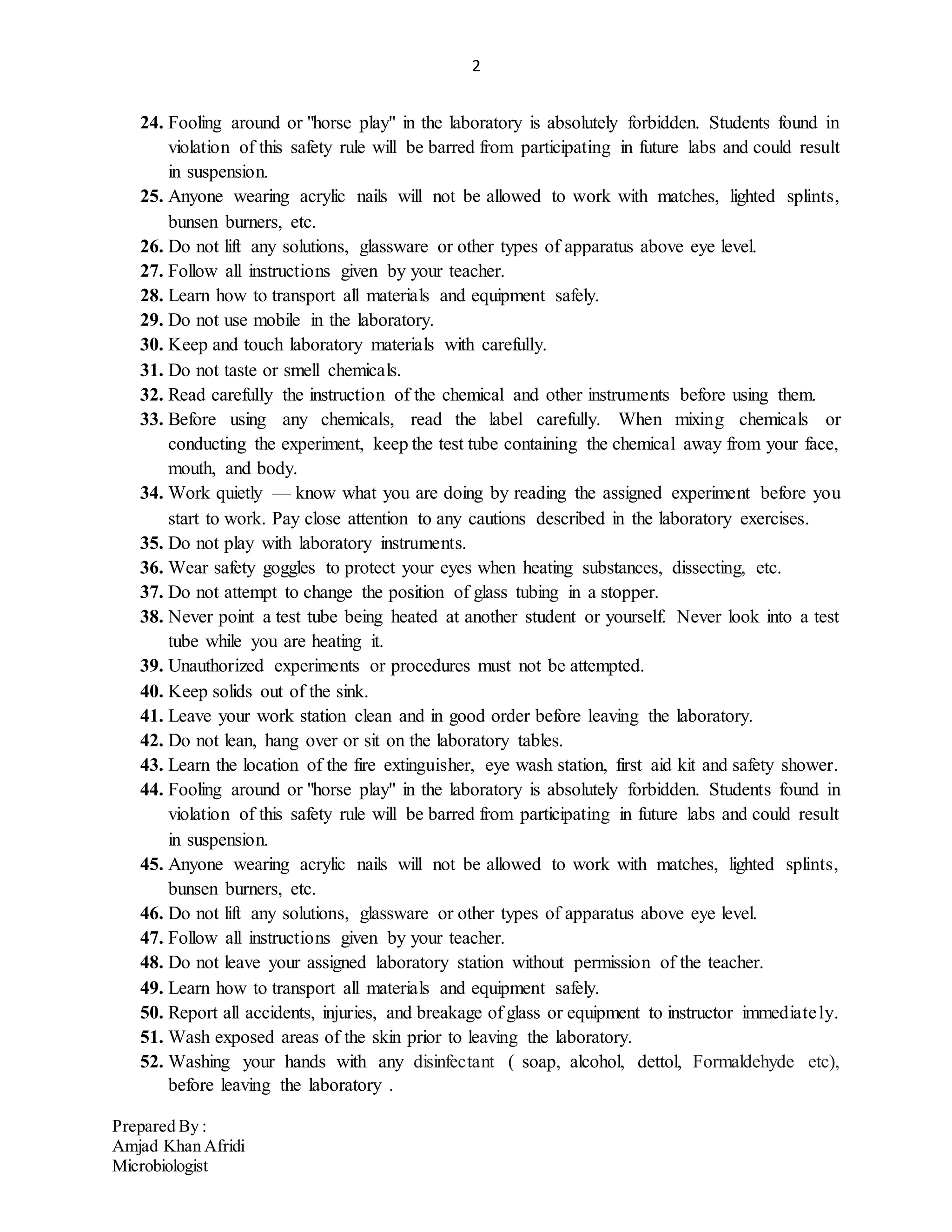 Laboratory biosafety rules | DOCX