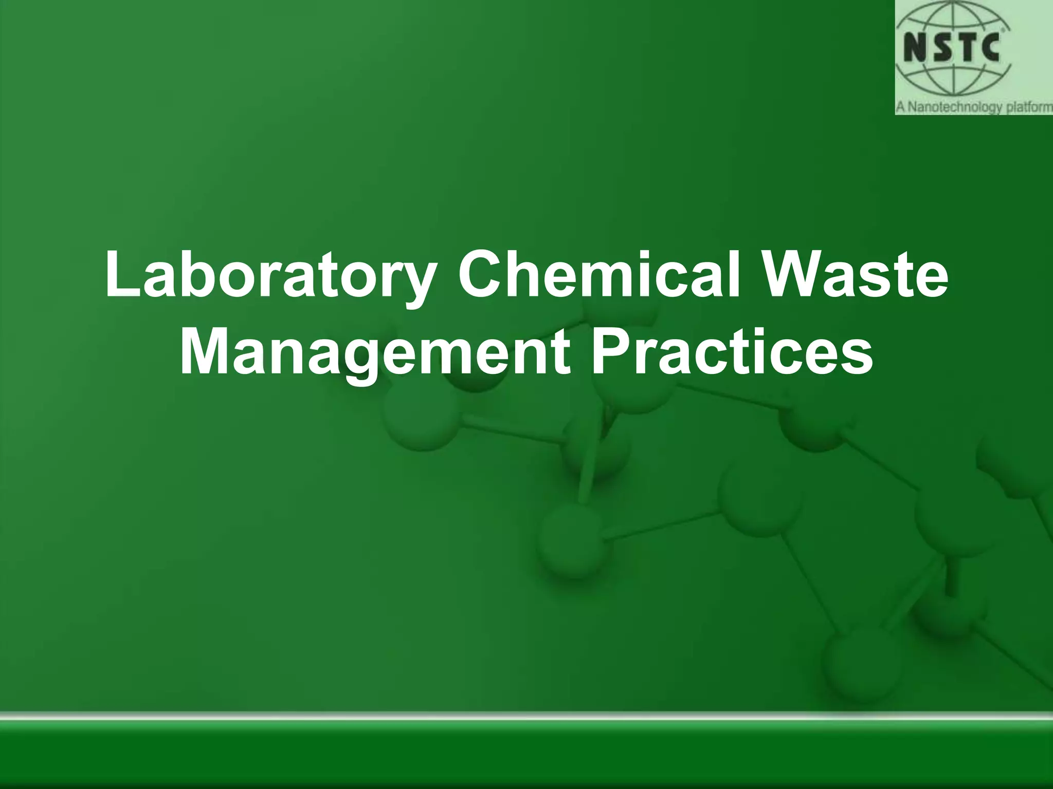 Laboratory chemical waste management practices | PPTX