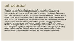 Laboratory design and safe microbiological practices | PPTX