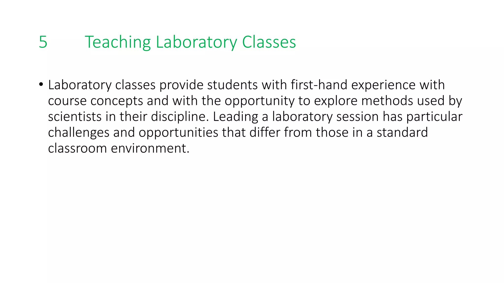 Laboratory organization, management and safety methods - LABORATORY ...