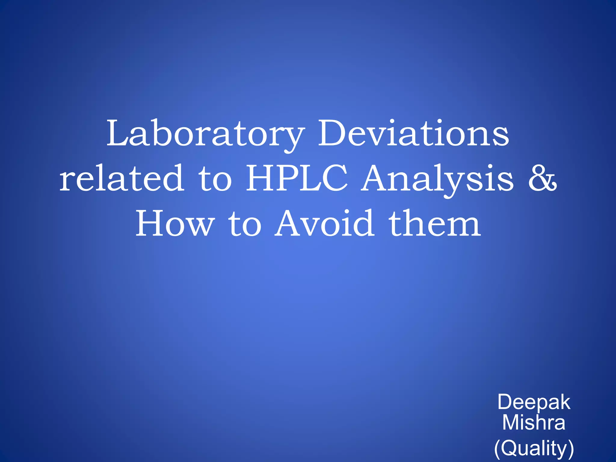 Laboratory Deviations Pptx Chemistry Science