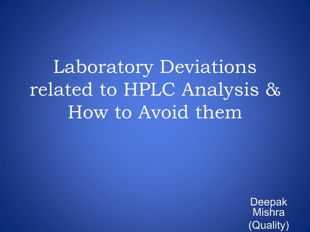 Laboratory Deviations | PPTX | Chemistry | Science