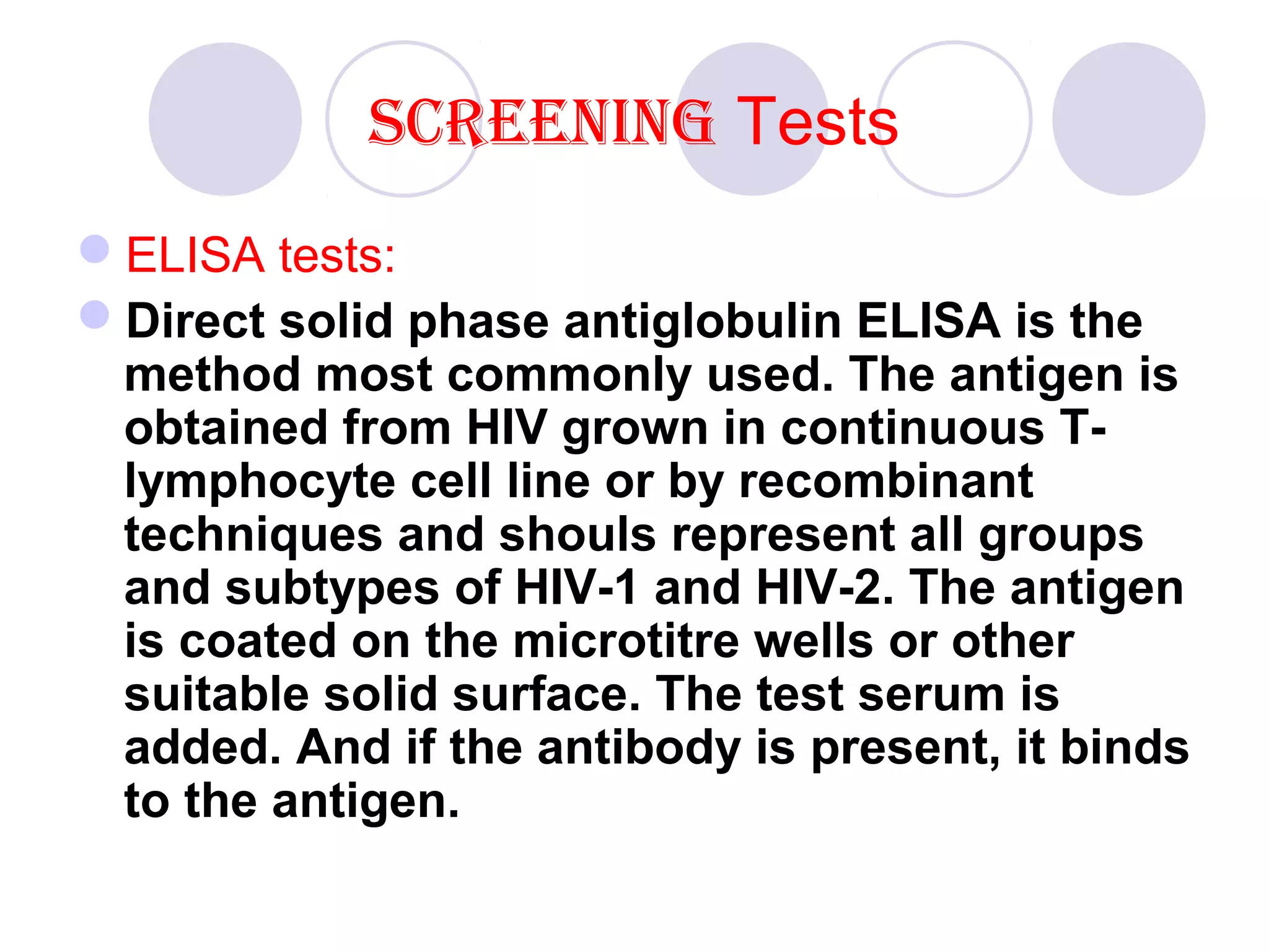 Laboratory diagnosis of HIV | PPT
