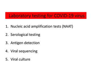 Laboratory diagnosis of covid 19 disease | PPTX