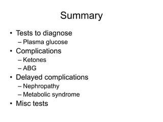 Laboratory diagnosis of diabetes mellitus | PPTX