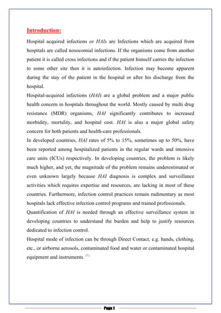 Hospital acquired infections (HAI) | PDF