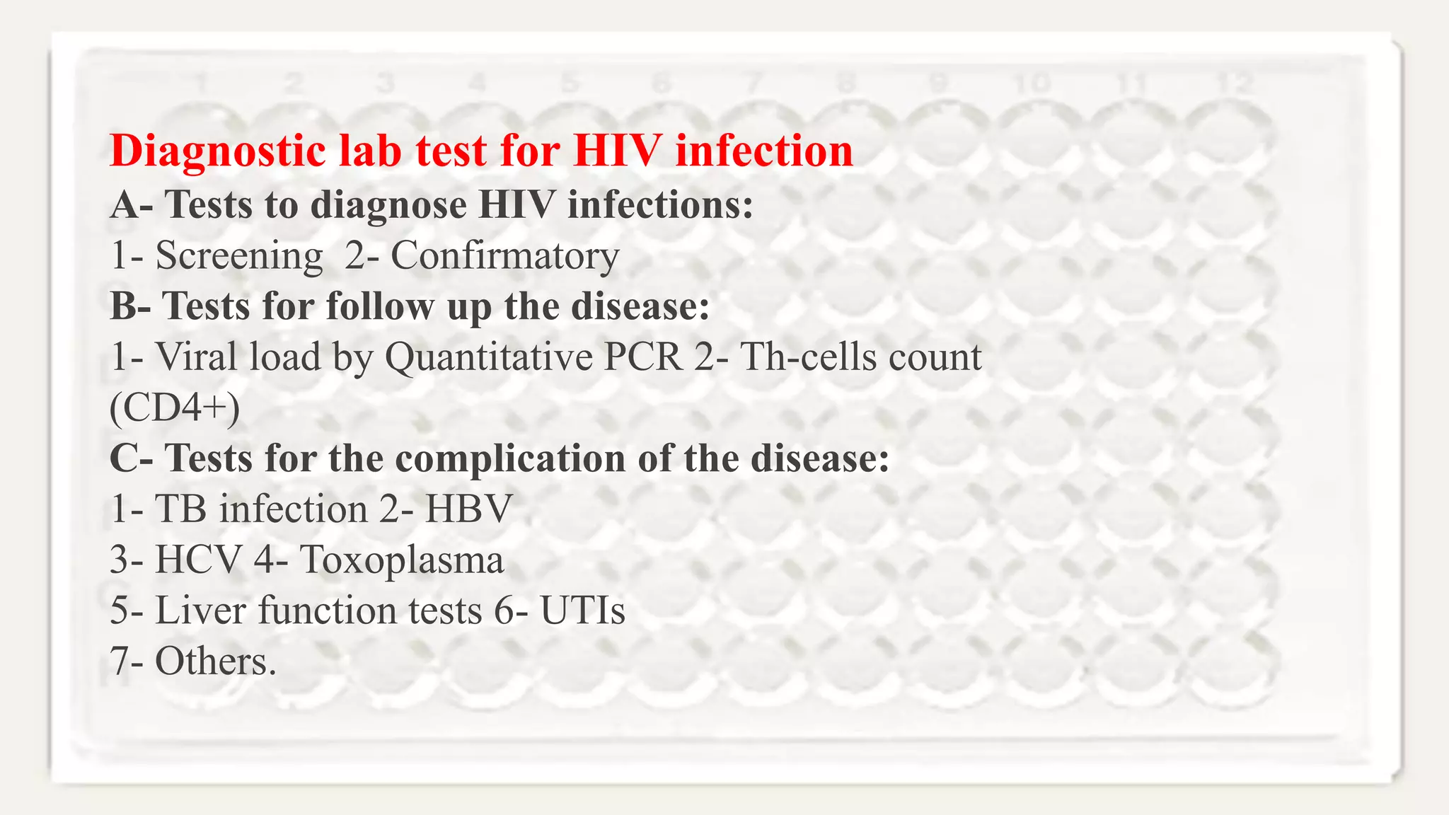 Laboratory diagnosis of (hiv) | PPTX | Infectious Diseases | Diseases ...