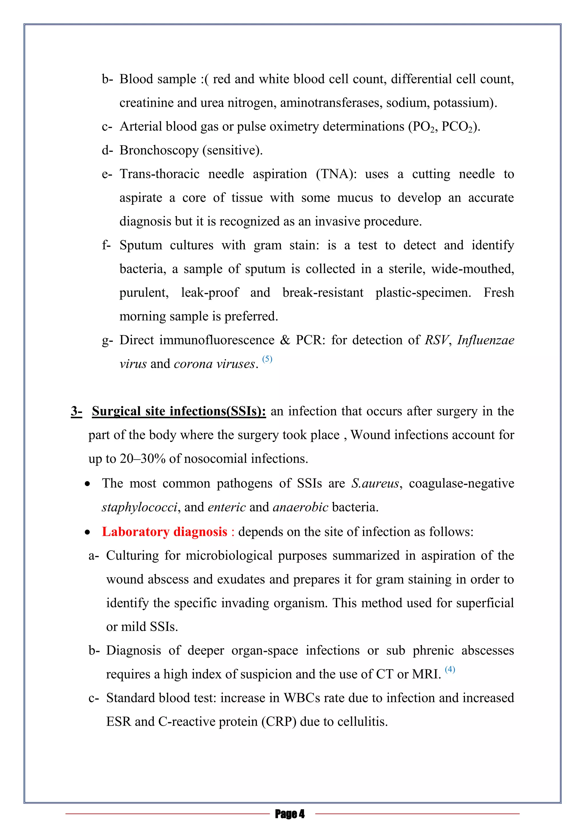 Laboratory diagnosis of hospital acquired infections(nosocomial ...