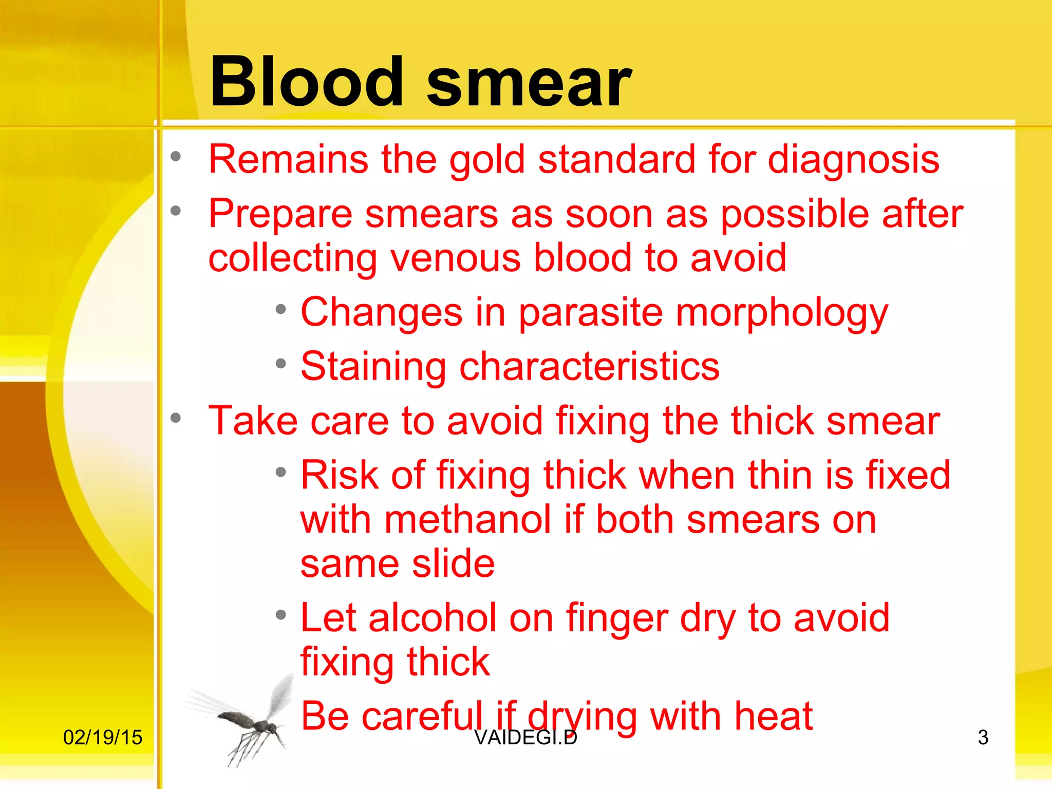 Laboratory diagnosis of malarial parasite | PPT