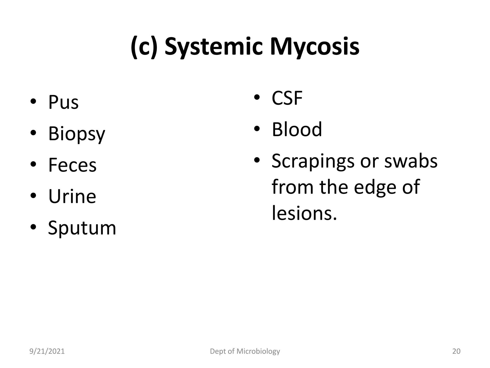 Laboratory diagnosis of mycology microscopy, staining techniques ...