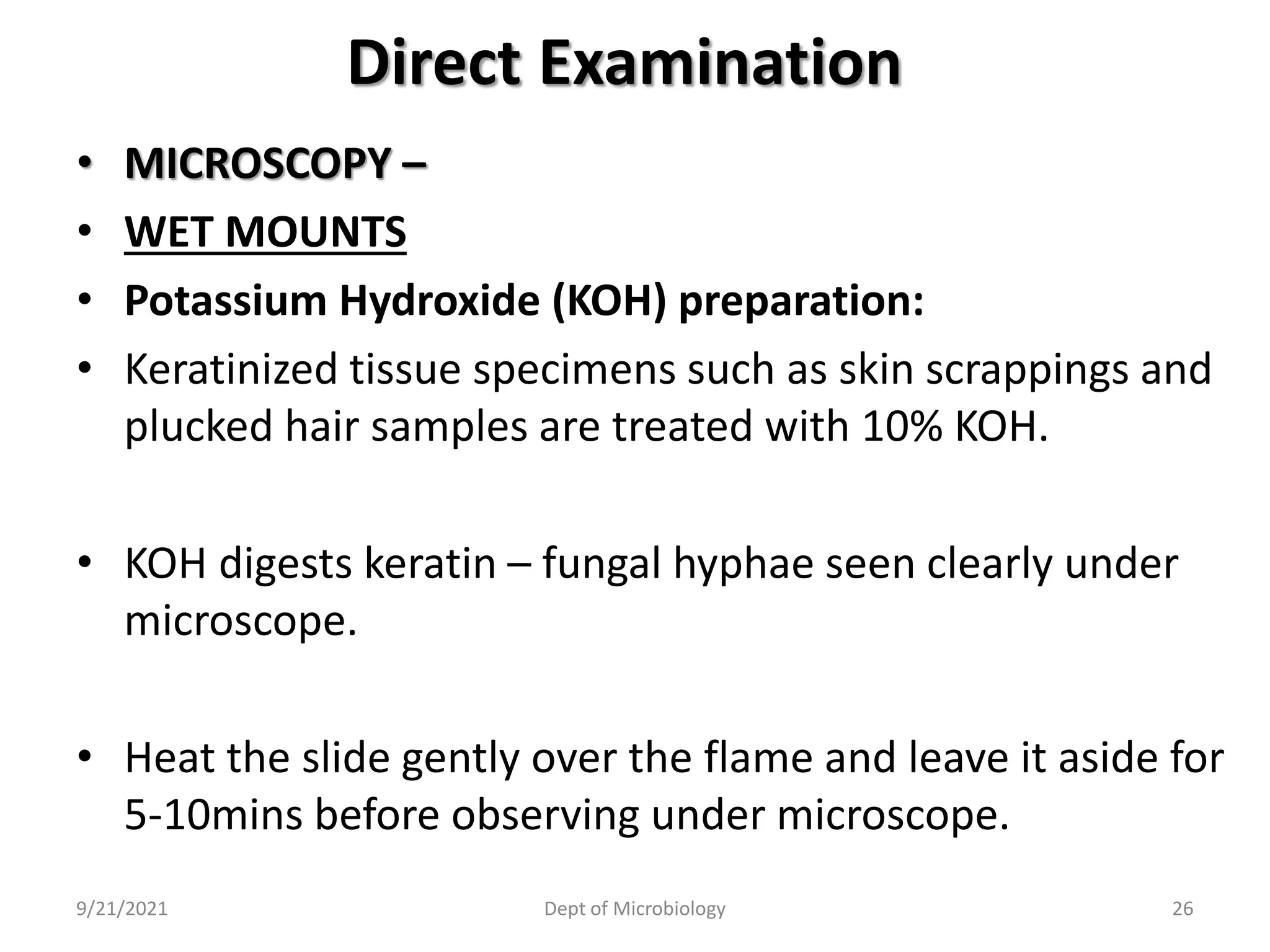 Laboratory diagnosis of mycology microscopy, staining techniques ...