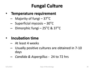 Laboratory diagnosis of mycology microscopy, staining techniques ...
