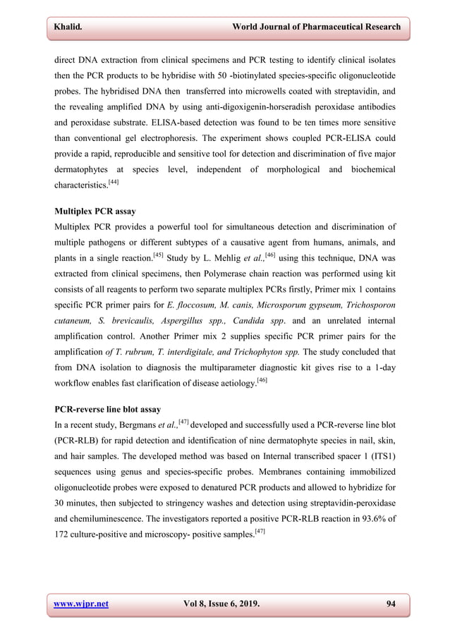 Laboratory diagnosis of the causative dermatophytes of tinea capitis ...