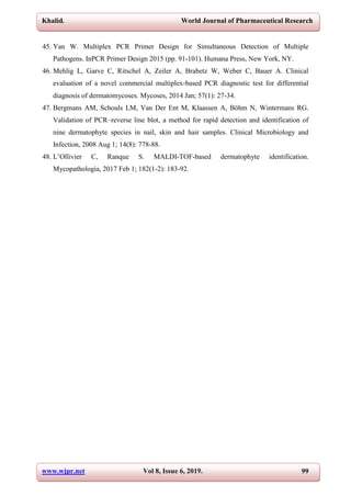 Laboratory diagnosis of the causative dermatophytes of tinea capitis ...