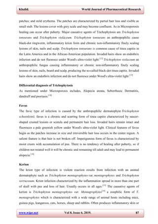 Laboratory diagnosis of the causative dermatophytes of tinea capitis ...