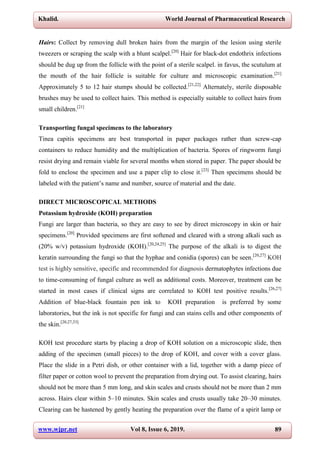 Laboratory diagnosis of the causative dermatophytes of tinea capitis ...