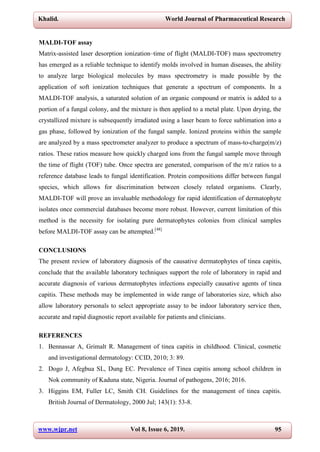 Laboratory diagnosis of the causative dermatophytes of tinea capitis | PDF