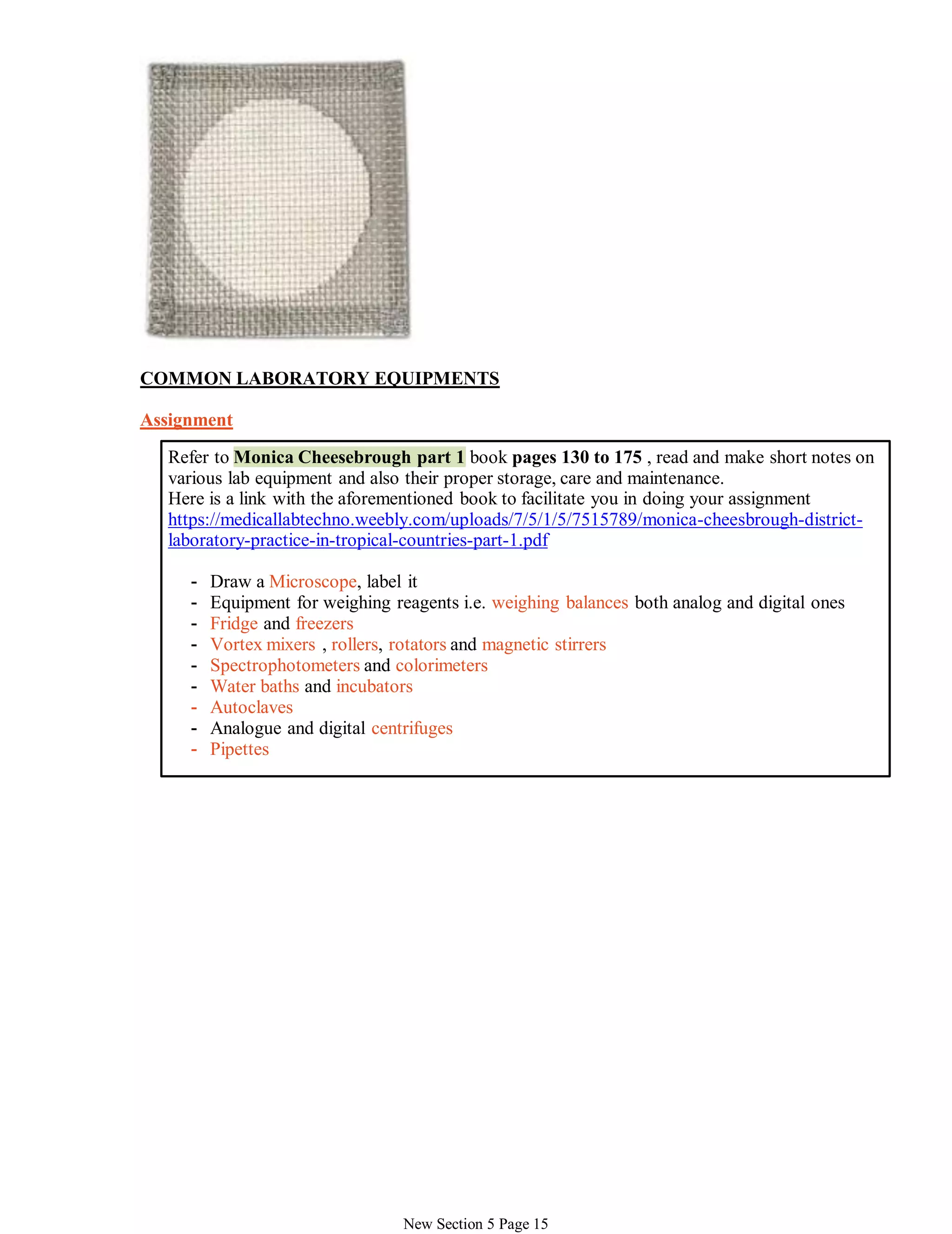 Laboratory equipment and apparatus | PDF