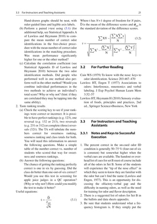 Laboratory exercises for sensory evaluation | PDF