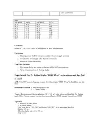 microprocessor Laboratory experiments manual | PDF
