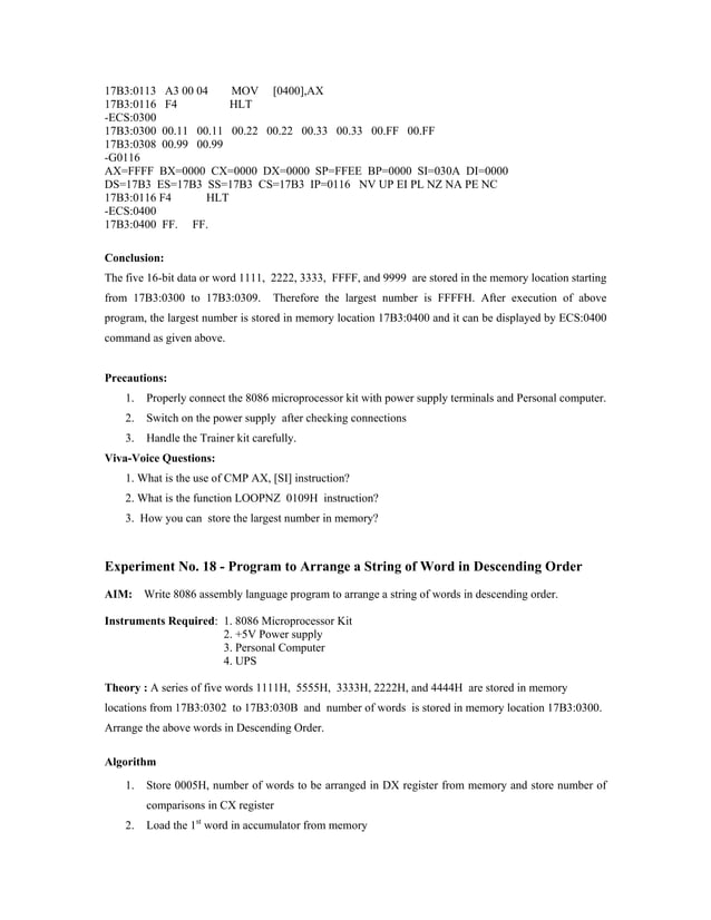 Microprocessor Laboratory Experiments Manual Pdf