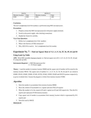 microprocessor Laboratory experiments manual | PDF