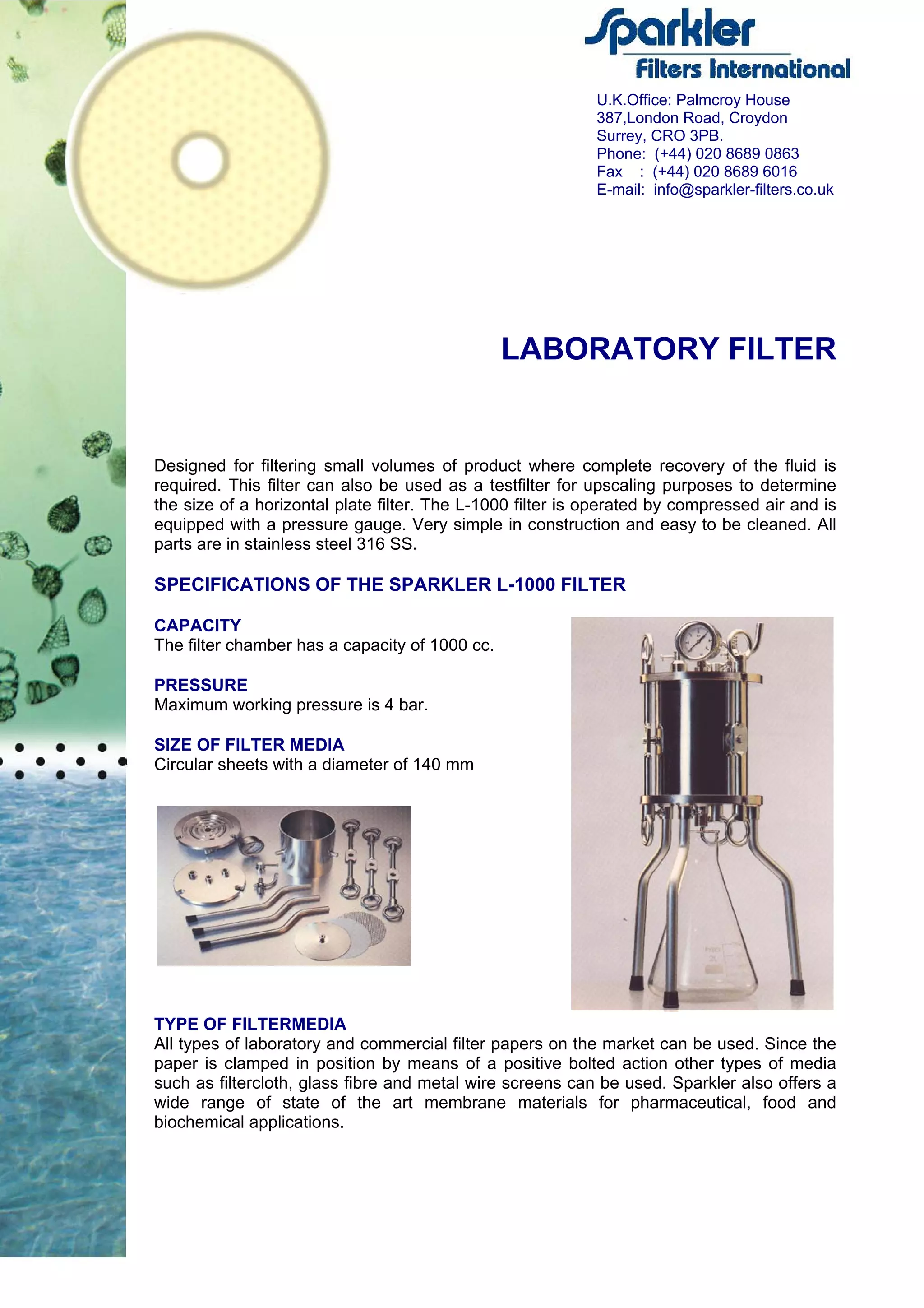 Laboratory filter | PDF