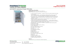 Laboratory Freezer Brochure | PDF