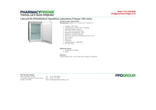 Laboratory Freezer Brochure | PDF