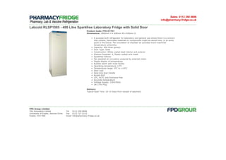 Laboratory Fridge Brochure | PPT