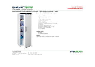 Laboratory Fridge Brochure | PPT