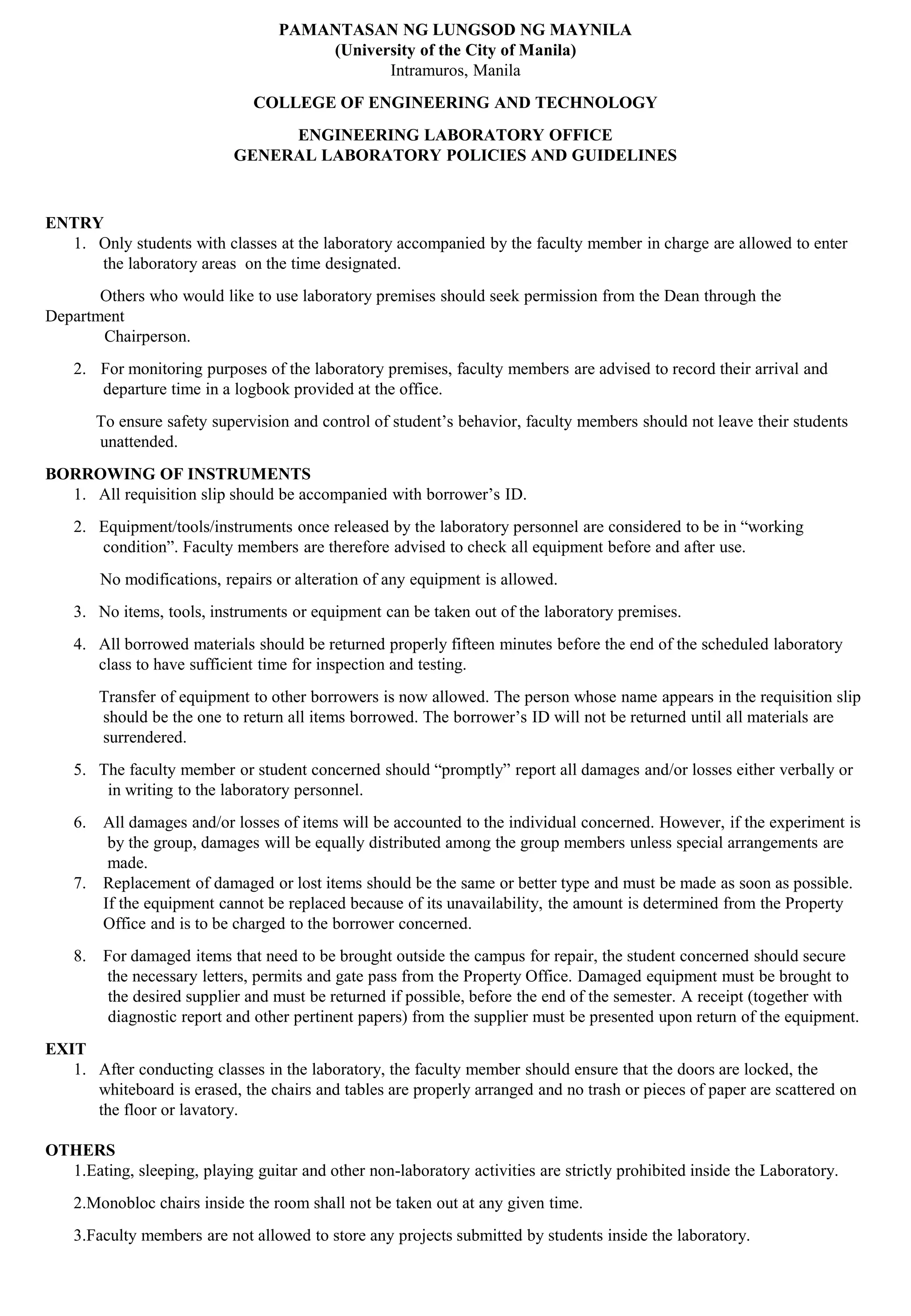 Laboratory guidelines a4 | PPTX | Student Financial Aid | Financial ...