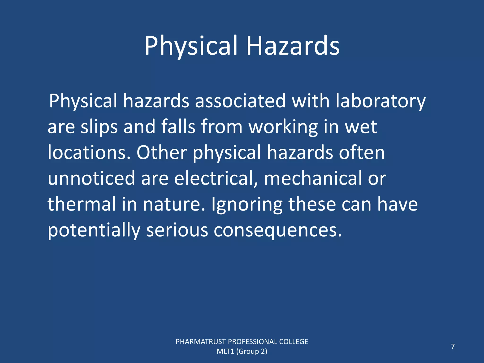 Laboratory hazards, safety and contamination | PPTX