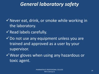 Laboratory hazards, safety and contamination | PPTX