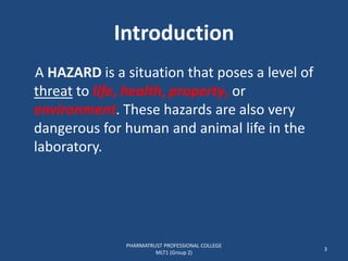 Laboratory hazards, safety and contamination | PPTX