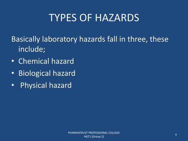 Laboratory hazards, safety and contamination | PPTX