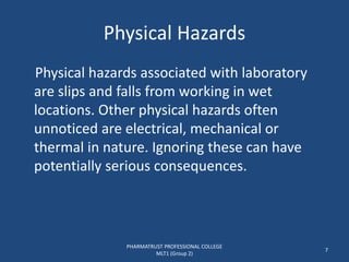 Laboratory hazards, safety and contamination | PPTX